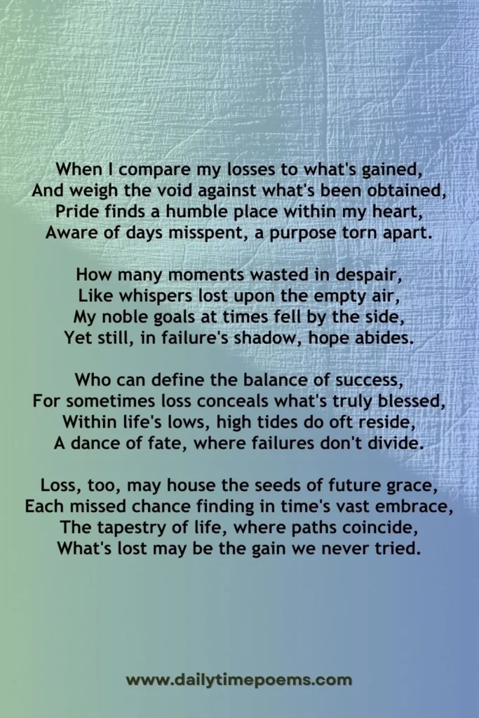 Captivating Poems about Loss - 15 Poems about Misfortune and Setback