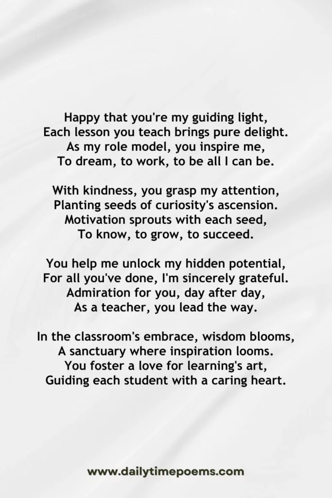 Poems for Teachers - 18 Poems about Instructors and Educators